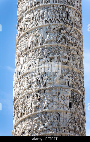 Rome. Italy. Column of Marcus Aurelius (AD 193), on Piazza Colonna ...