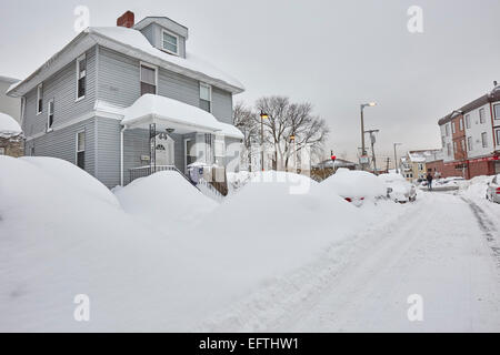 Boston, MA, US. 10th February, 2015. Aftermath of Snow storm Marcus ...