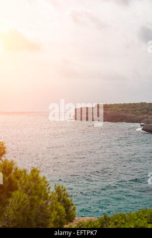 Wild sea coast, wave and hill - beautiful summer landscape and travel ...
