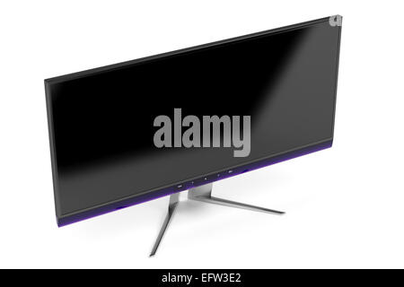 Ultra Wide Computer Monitor with Blank White Screen Isolated Stock ...