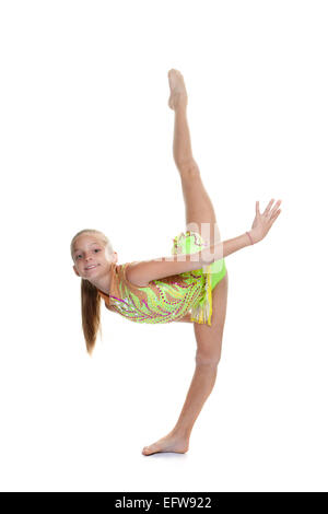 Young child gymnast in flexible pose Stock Photo - Alamy