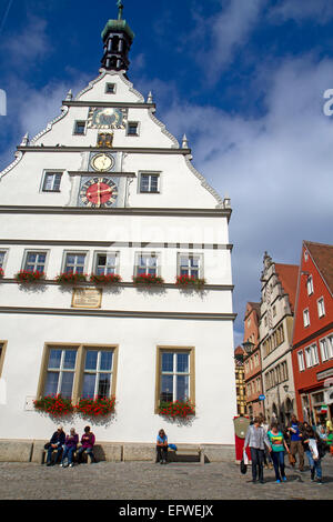 Market square in Rothenburg, Rothenburg ob der Tauber, Bavaria, Germany ...