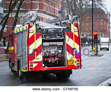 View of the rear of a London Fire Brigade fire appliance (a Stock Photo ...