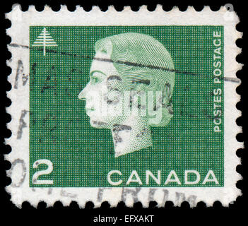 CANADA - CIRCA 1962: stamp printed by Canada, shows Queen Elizabeth II ...
