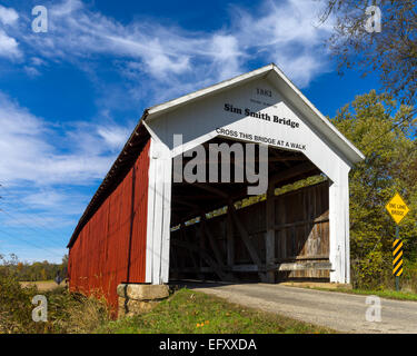 Parke County, Indiana: Sims Smith covered bridge (1883) on Leatherwood ...