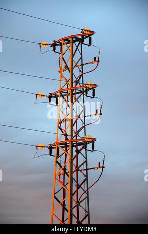 Electricity pylon in Spain, Europe. Transmission tower positioned on a ...