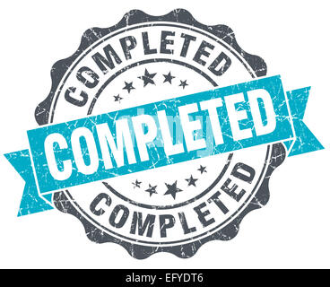 completed blue vintage isolated seal Stock Photo - Alamy