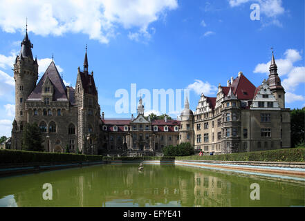 Moszna (Moschen) castle near Opole (Oppeln), Silesia, Poland, Europe ...