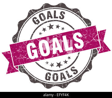 goals red grunge seal isolated on white Stock Photo - Alamy