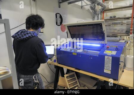 Italy, Milan FabLab (fabrication laboratory), "WeMake", laser cutter ...