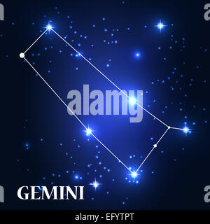 Gemini zodiac sign vector illustration in different styles isolated on ...