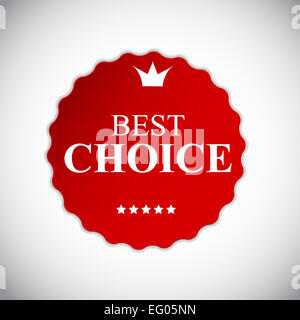 best choice label with red ribbon Stock Photo - Alamy