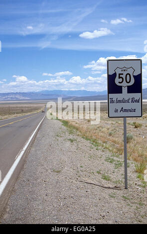 Highway 50 in Nevada, The loneliest road in America, USA Stock Photo ...