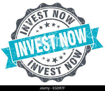 invest vintage turquoise seal isolated on white Stock Photo - Alamy