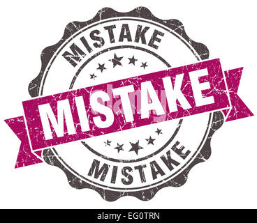 mistake red grunge round vintage rubber stamp Stock Photo - Alamy