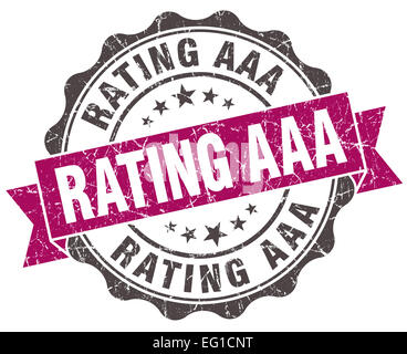 rating aaa red grunge seal isolated on white Stock Photo - Alamy
