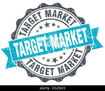 target market blue grunge round vintage rubber stamp Stock Photo - Alamy