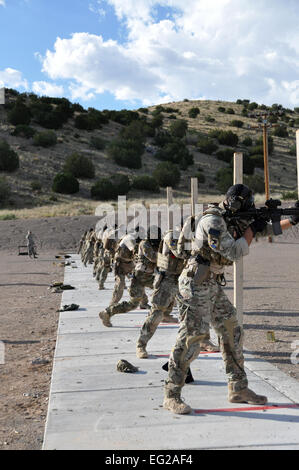 A U.S. Air Force Guardian Angel Team, consisting of pararescuemen ...