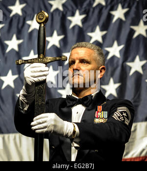 Retired Chief Master Sergeant of the Air Force #16 James A. Roy poses ...