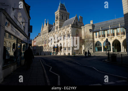 St Giles Street and Guildhall Northampton with the Christmas Lights ...
