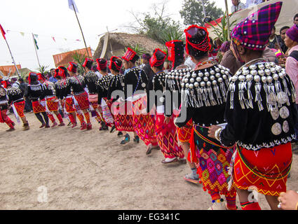 Sivasagar, Assam, India. 15th Feb, 2015. Singpho tribal women in their ...