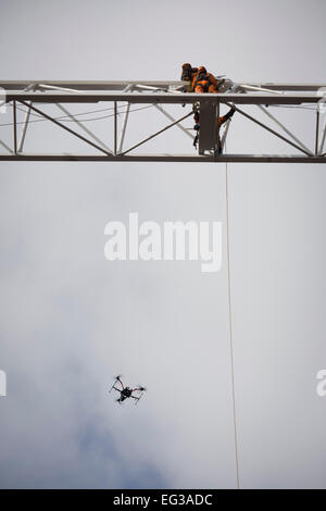 The erection of a crane that will construct the King's College Hospital ...