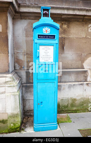 London, England, UK. Police public call box by Mansion House, Walbrook ...