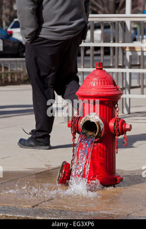 Open fire hydrant - Washington, DC USA Stock Photo - Alamy