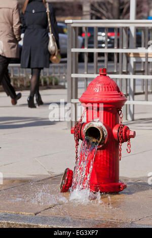 Open fire hydrant - USA Stock Photo - Alamy