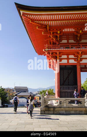 red temple gate Kiyomizu dera temple Kyoto Japan Asia Stock Photo - Alamy