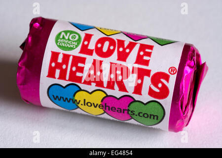 Small packet of Love Hearts sweets Stock Photo - Alamy