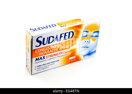 Sudafed max strength congestion headache relief remedy medication cold ...