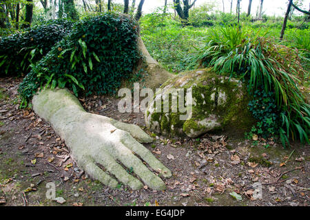 Heligan. The Mud maid statue by Sue Hill at the Lost Gardens of Heligan ...