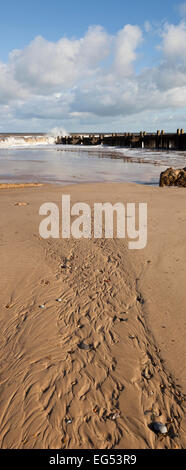 Walcott beach in Winter on the north Norfolk coast, in England, UK ...