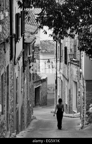 Traditional old Spanish street, in the historic city of Toledo, Spain ...