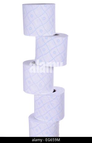 stack of toilet paper rolls, isolated on white background Stock Photo ...