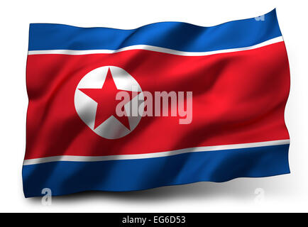 North Korea National Flag Isolated 3D White Background Stock Photo - Alamy