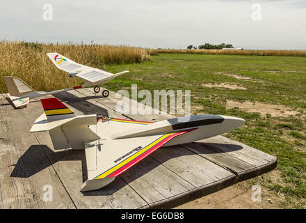 Radio Control (RC) model aeroplanes on field table Stock Photo - Alamy