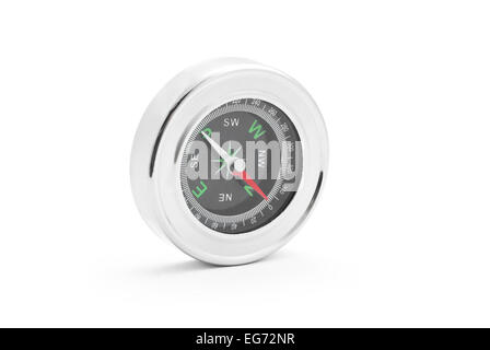 Modern compass on white background Stock Photo - Alamy
