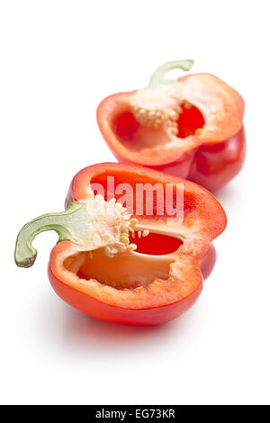 Red bell pepper on a white background, close-up, selective focus Stock ...