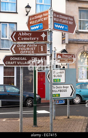 Signage on The Diamond in Donegal Town Stock Photo - Alamy