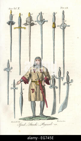 Swords, rapiers and daggers of the 13th century. Braquemard short sword ...