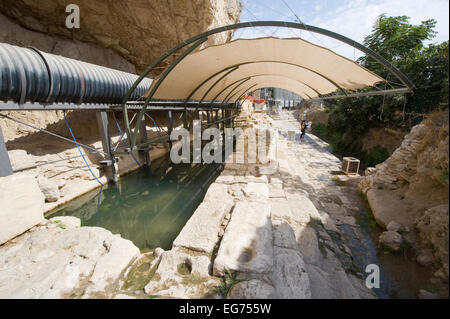 JERUSALEM. The Pool of Siloam. Israel, antique print 1895 Stock Photo ...