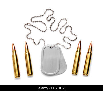 Isolated Dog Tag with bullets Stock Photo - Alamy