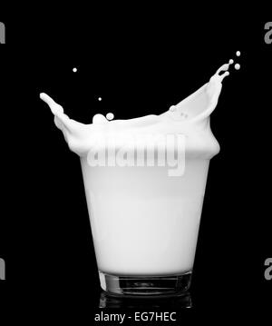Milk. Image of Milk fall into glass Stock Photo - Alamy