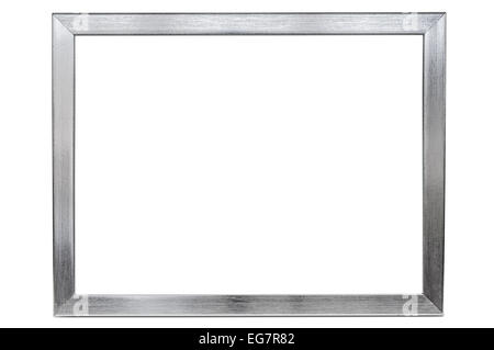 Aluminum empty photo frame isolated on white background with clipping ...