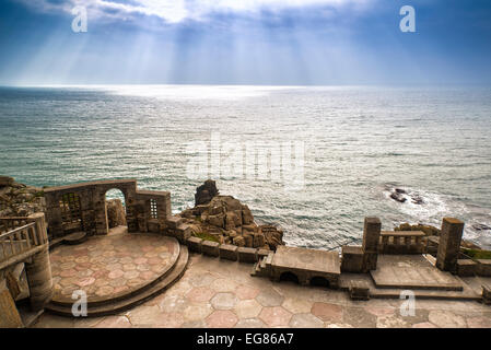 Minack Theatre in Cornwall, built into cliff face by Rowena Cade Stock ...