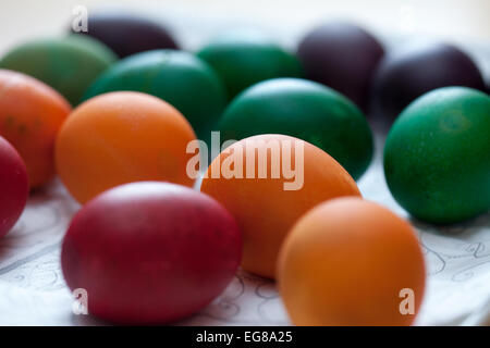 Traditionally colored eggs in one color Stock Photo - Alamy