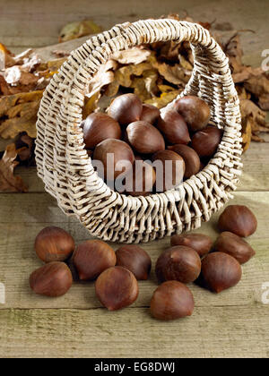 Chestnut in a basket Stock Photo - Alamy