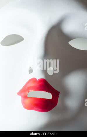 white mask with red lips Stock Photo - Alamy